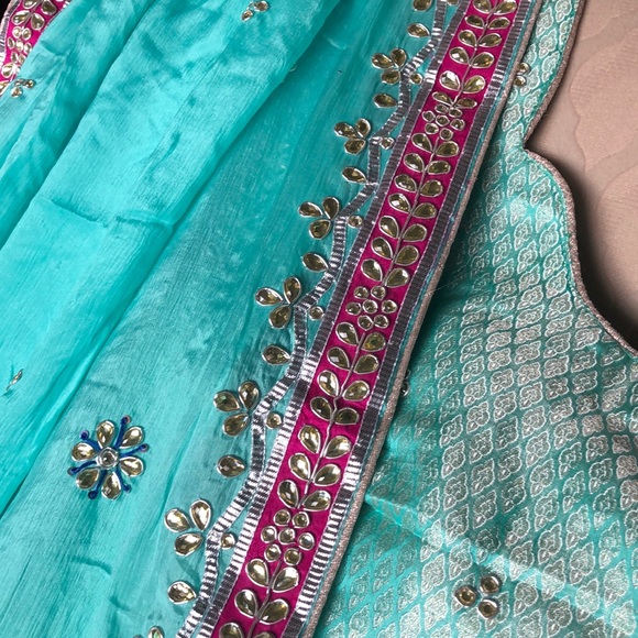 Dresses | Sea Green Brocade Indianpakistani Party Suit | Poshmark